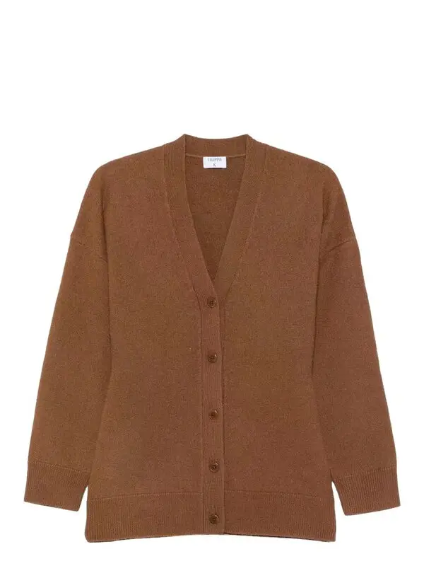 Filippa K Hourglass Felted V-neck Button-up Cardigan - Brown