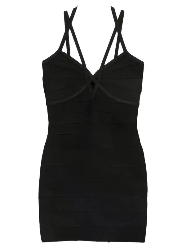 Herve Leger Erin Bandage Strappy Mini Dress - Black