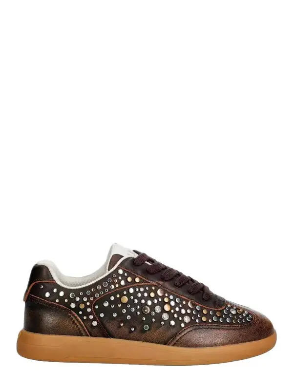 Liu Jo Stud-embellished Leather Sneakers - Brown