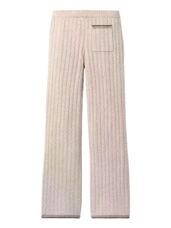 UGG Rylynn Cable-knit Straight-leg Trousers - Neutrals