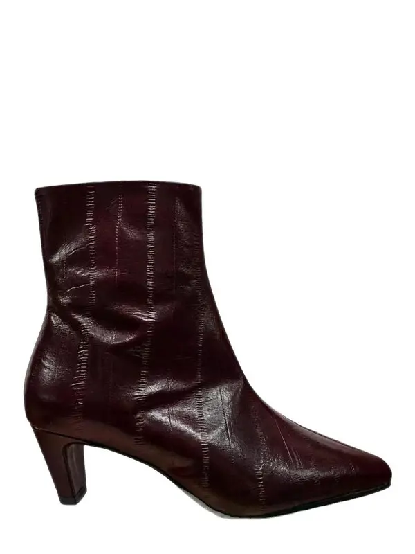 POCHE PARIS Cipele Croc-effect Ankle Boots - Red