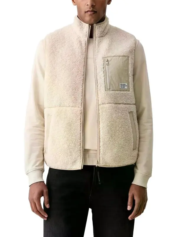 Marc O'polo Fleece Zip-up Gilet - Neutrals