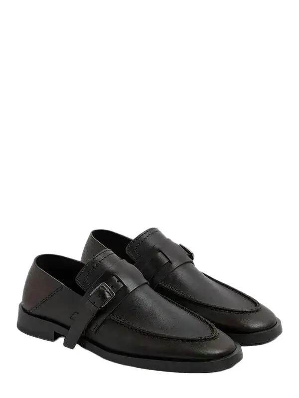 MIISTA Els Buckle-strap Loafers - Brown