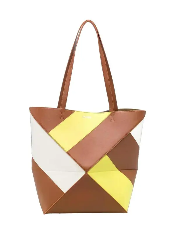 Loewe Puzzle Patchwork Tote Bag - Brown