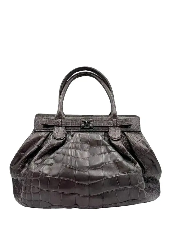ZAGLIANI  Crocodile-effect Shoulder Bag - Brown