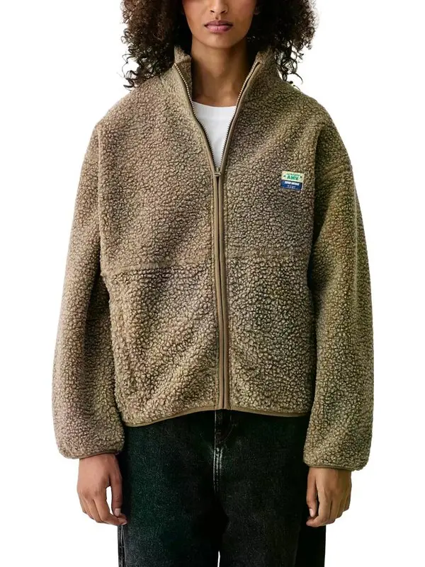American Vintage Hoktown Fleece Zip-up Jacket - Neutrals