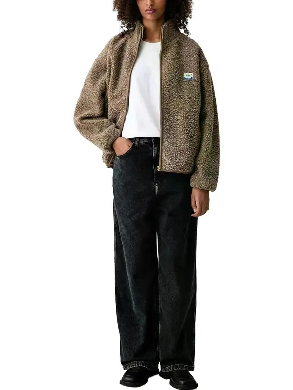 American Vintage Hoktown Fleece Zip-up Jacket - Neutrals
