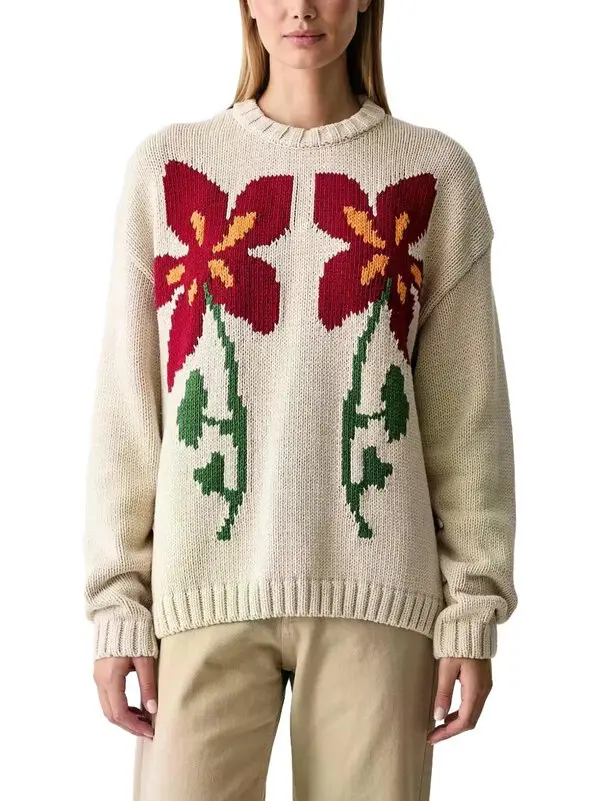 NAPAPIJRI Bloom Floral-intarsia Sweater - Neutrals