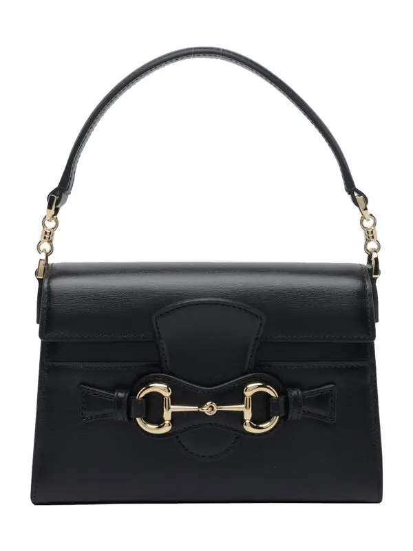 Gucci Horsebit Duomo Smooth Calf Leather Mini Handbag With Logo Detail - Black