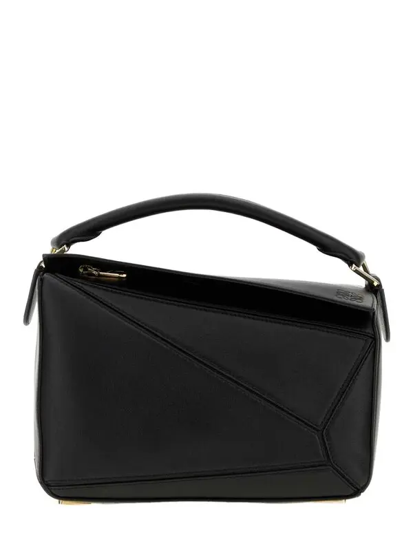 Loewe Featherlight Puzzle Small Nappa Lambskin Handbag - Black