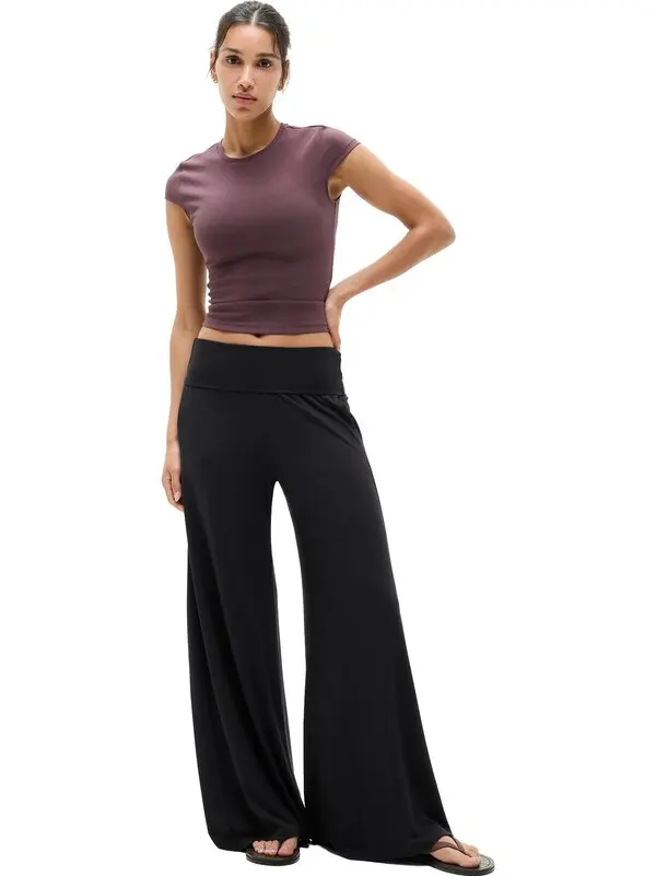 Athleta Dream Drape Ultra Wide Pant - Black