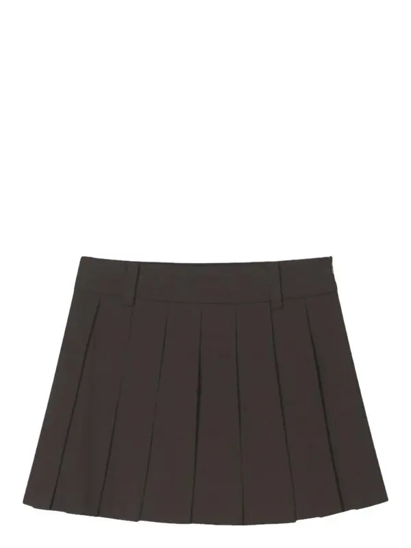 DUNST Pleated Mini Skirt - Brown