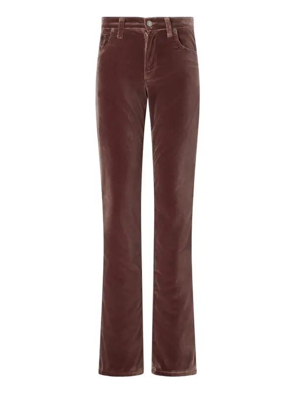 HAIKURE Mid-rise Straight-leg Velvet Trousers - Brown