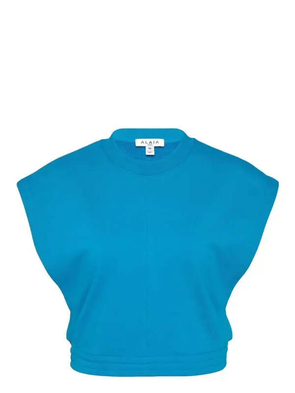 Alaïa Cropped Sleeveless Top - Blue