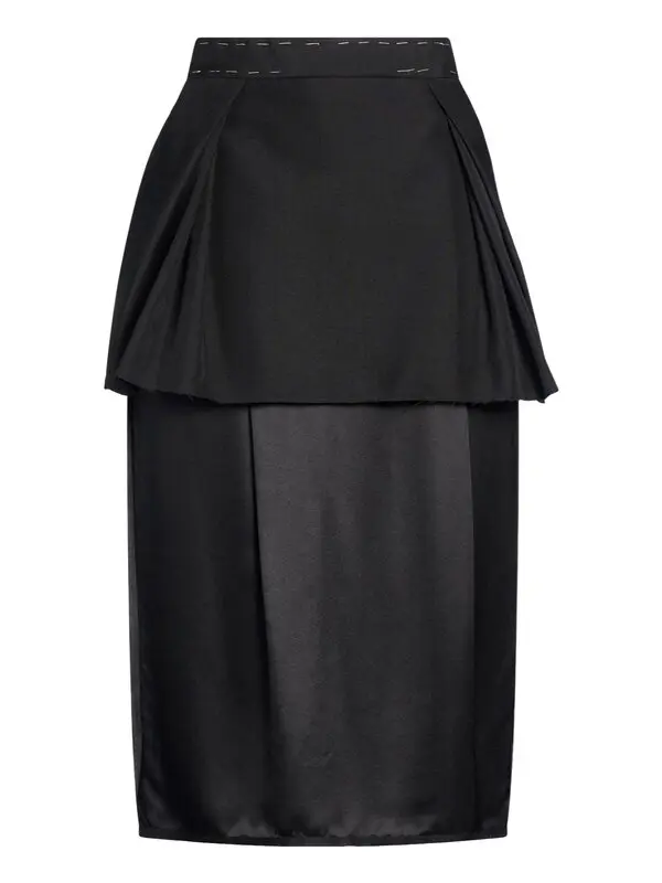 MAISON MARGIELA Solid Canvas Pencil Skirt - Black