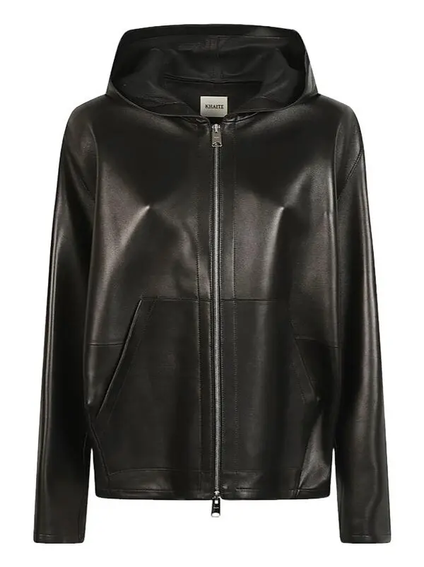 Khaite Darlo Zip Hooded Jacket - Black