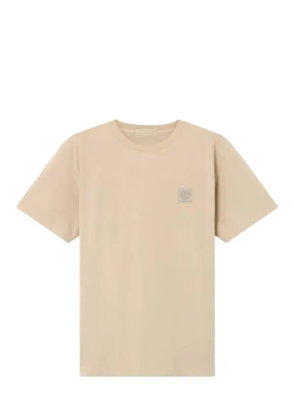 Stone Island Logo Patch Slim Fit T-shirt - Light Brown