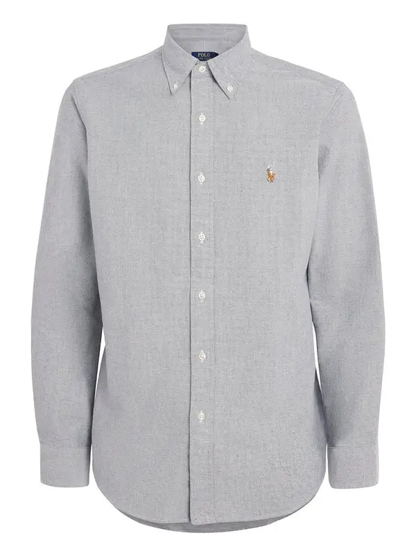 Polo Ralph Lauren Cotton Custom Fit Oxford Shirt - Grey