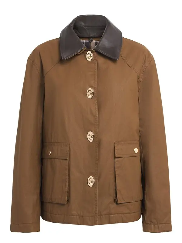 Claudie Pierlot Cotton Waxed Parka Jacket - Brown