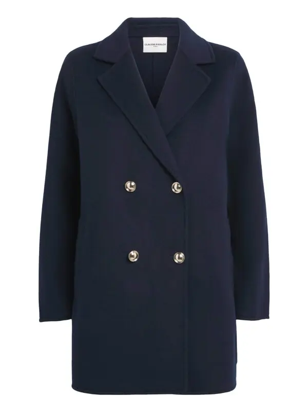 Claudie Pierlot Wool Double-breasted Coat - Blue