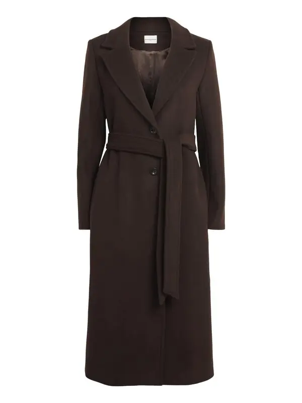 Claudie Pierlot Wool-blend Belted Coat - Brown