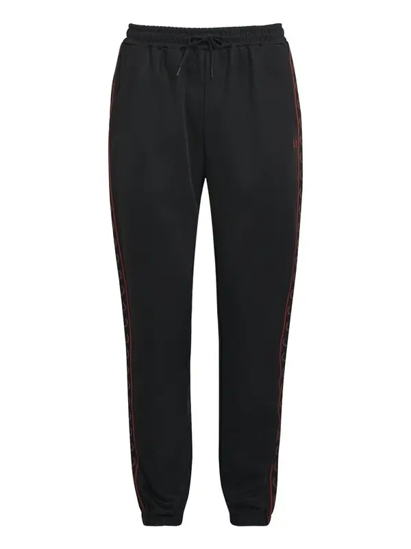 Fred Perry Contrast Tape Wreath Sweatpants - Black