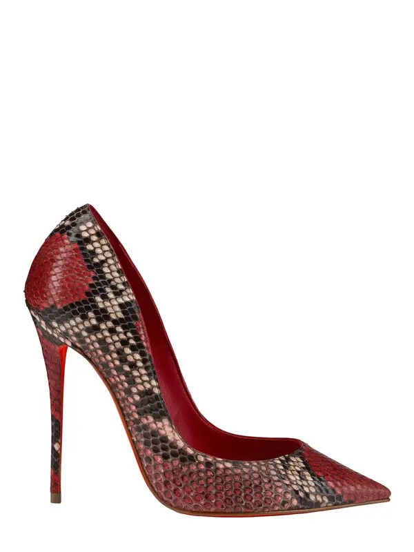 CHRISTIAN LOUBOUTIN La Pigalle 120 Python Pumps - Red
