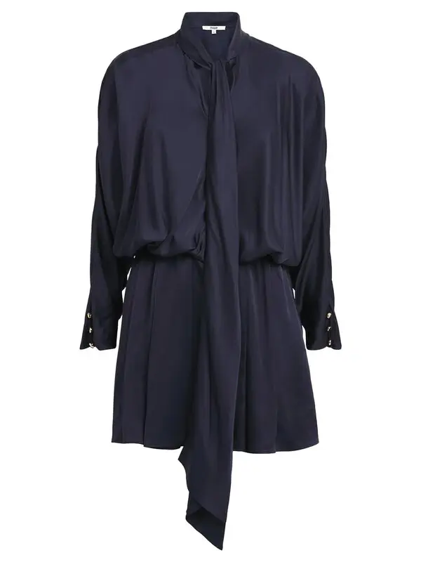 Maje Satin Mini Dress - Blue