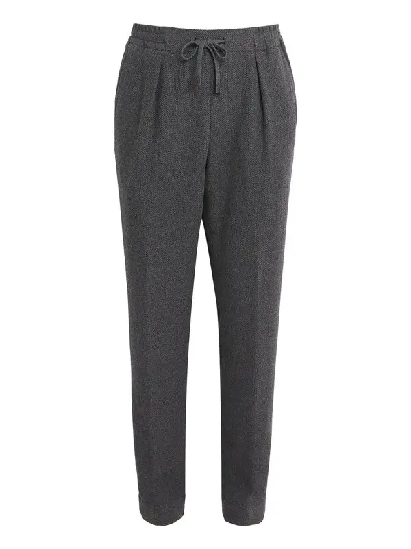 Ralph Lauren Purple Label Wool-cashmere Drawstring Trousers - Grey