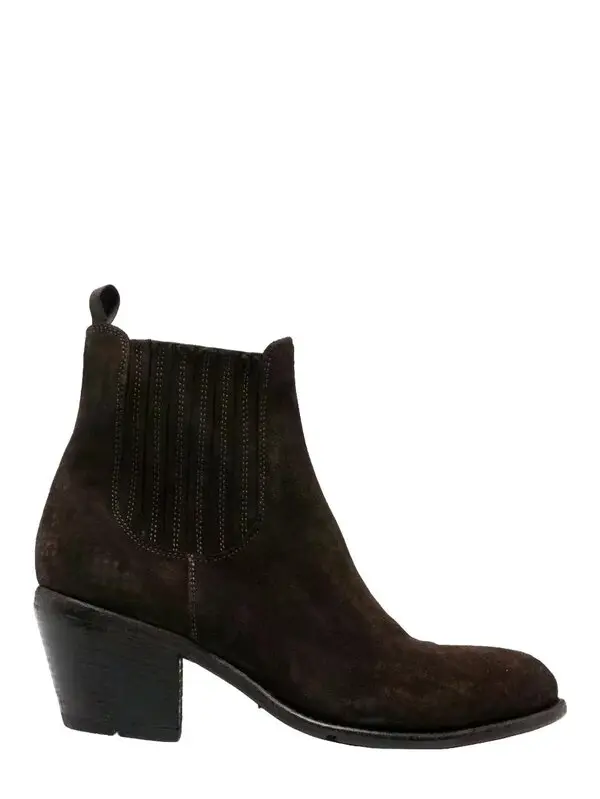 LEMARGO Elasticated-panel Suede Ankle Boots - Brown