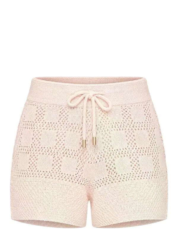 Zimmermann Crochet-knit Drawstring Mini Shorts - Pink