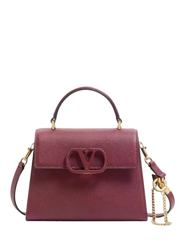 Valentino Garavani Vsling Small Handbag In Grainy Calfskin - Red