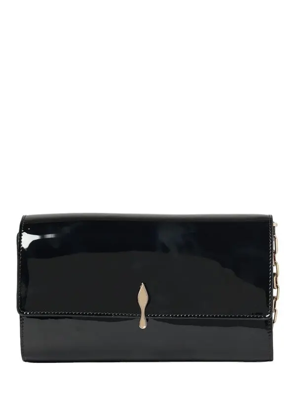 CHRISTIAN LOUBOUTIN Bettina Patent Leather Wallet On Chain Mini Bag - Black