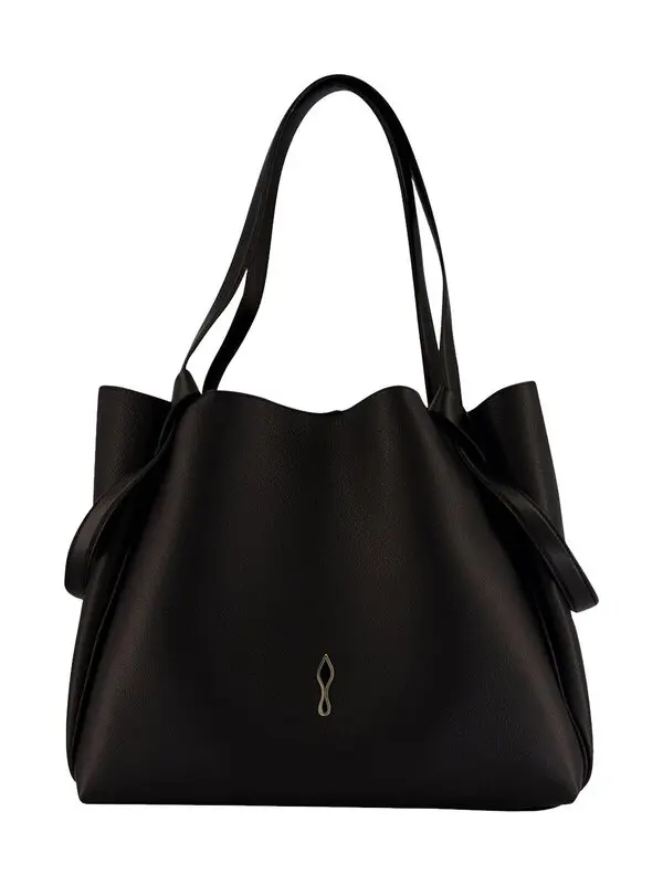 CHRISTIAN LOUBOUTIN Bettina Grained Leather Tote Bag With Double Handle - Black