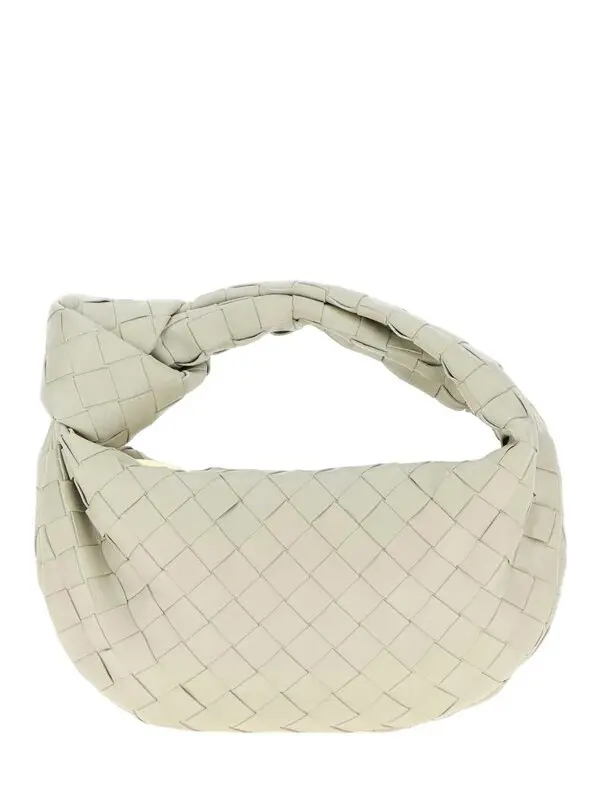 Bottega Veneta Jodie Mini Handbag In Intrecciato Leather With Knotted Handle - Gray
