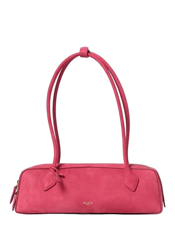 Alaïa Alai�a Medium Le Teckel Calfskin Leather And Nubuck Shoulder Bag - Red