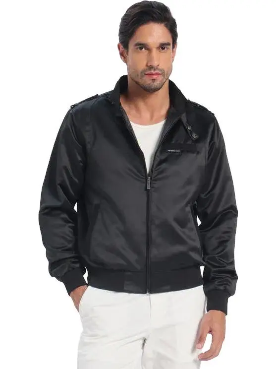 MEMBERS ONLY Classic Satin Iconic Racer Jacket - Black