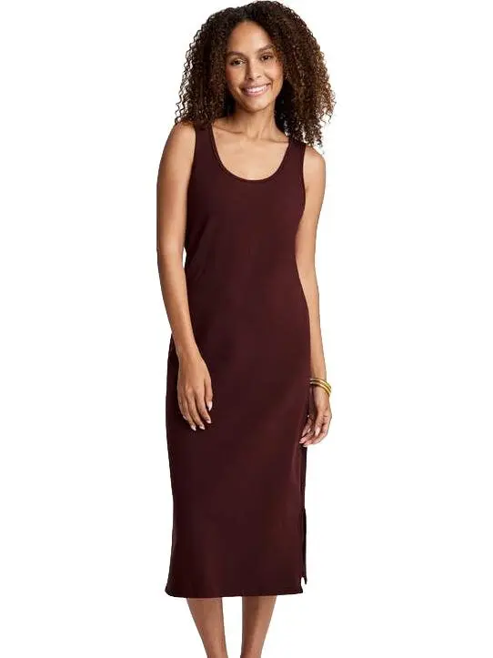 JOCKEY Cotton Stretch Tank Dress With Built-in Bra - Currant