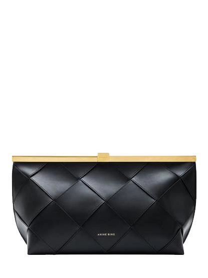 ANINE BING Anine Clutch Braided Leather - Black