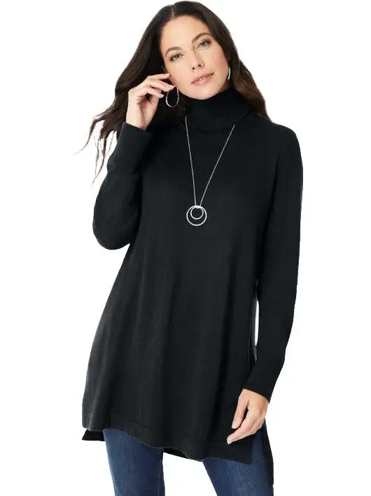 Roaman's Cashmore Turtleneck Sweater - Black