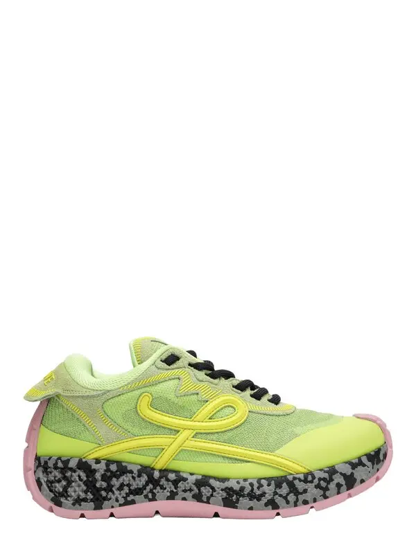 Loewe Pogo Sneakers In Technical Mesh And Leather - Green