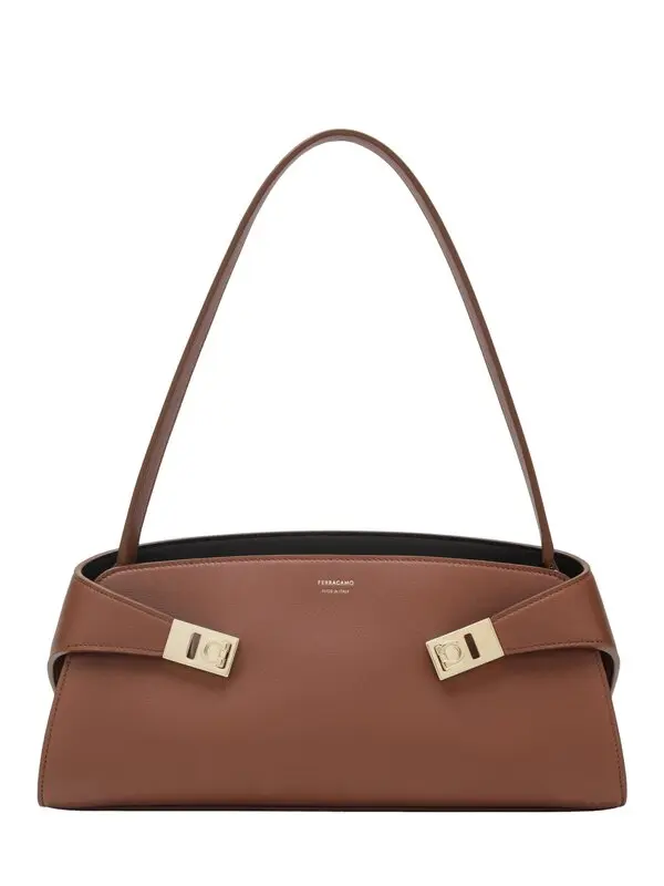FERRAGAMO Hug East-west Shoulder Bag Cognac/dark - Brown