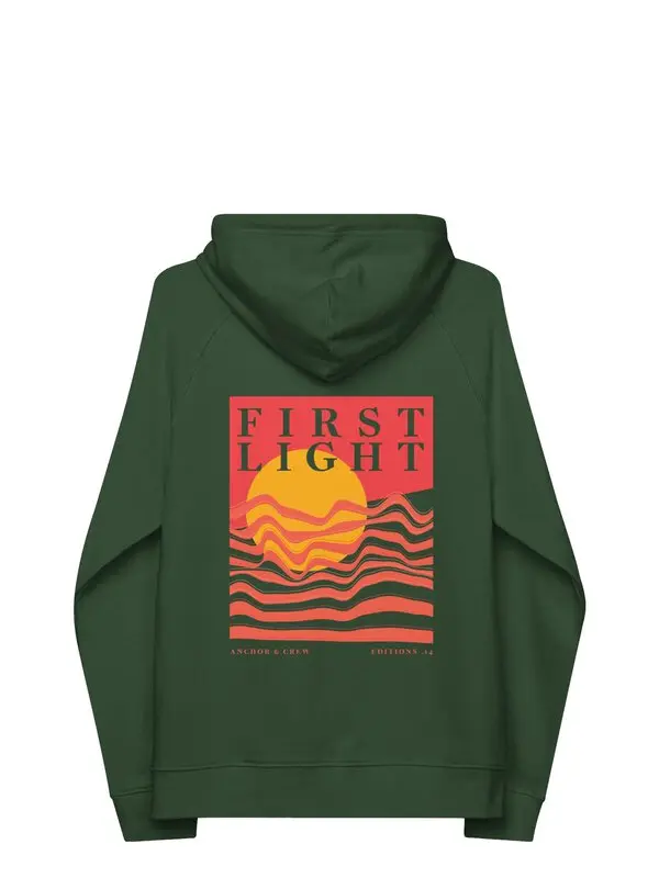 ANCHOR & CREW Bottle Fourteen First Light Editions Organic Cotton Hoodie - Green