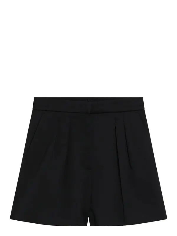 Max Mara Stretch Cotton Satin Shorts - Black