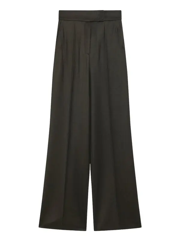 Max Mara Moss Wide-leg Wool Trousers - Green