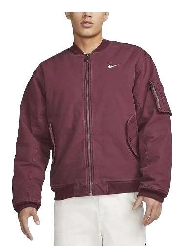 Nike Life Woven Flight Jacket 'night Maroon - Red