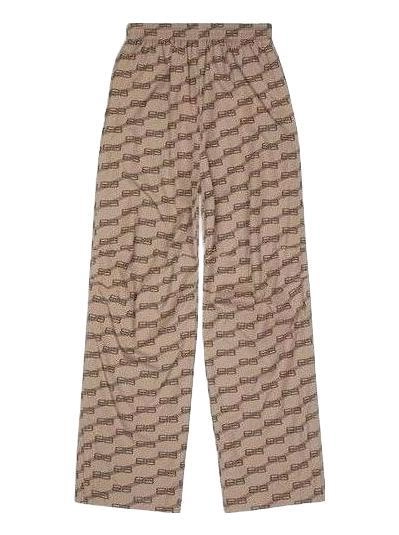 Balenciaga Bb Monogram Tracksuit Pants 'beige Brown - Beige/brown