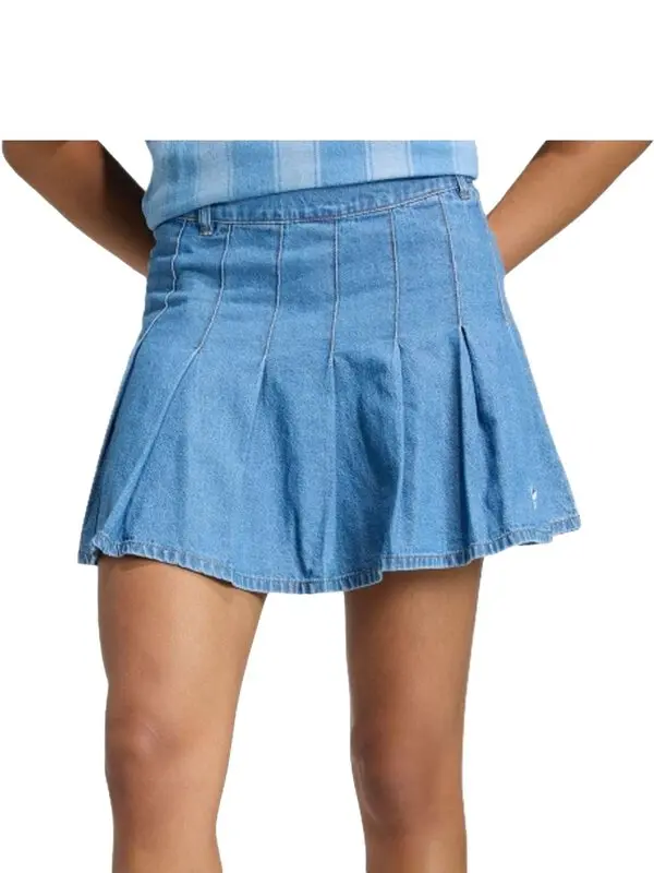 Adidas Denim Pleated Skirts Asia Sizing - Blue