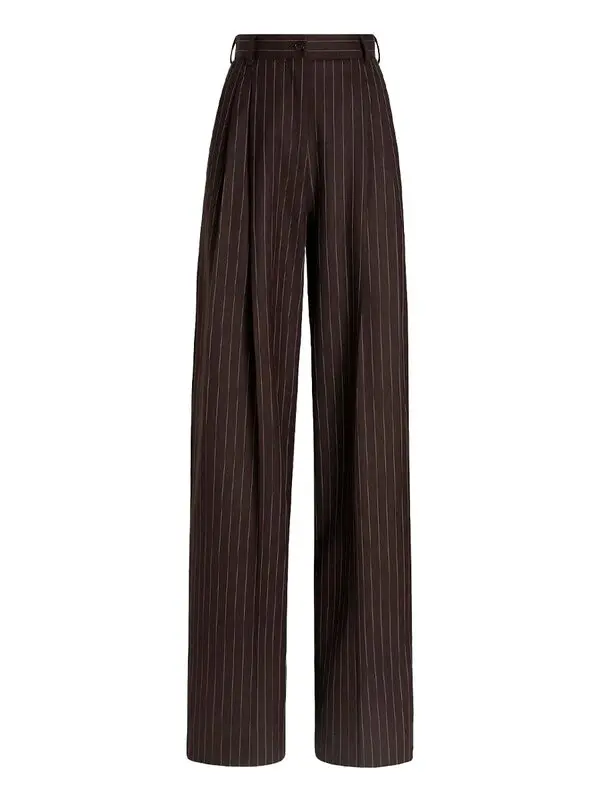 Dolce & Gabbana Pinstripe Wool Trousers - Multicolor