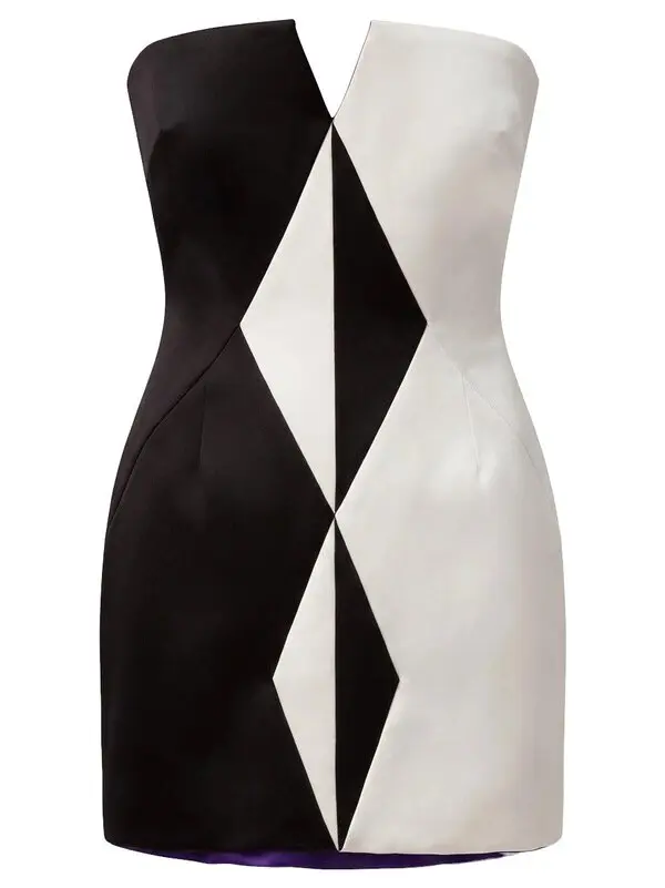 Versace Silk Duchesse Mini Dress - Multicolor